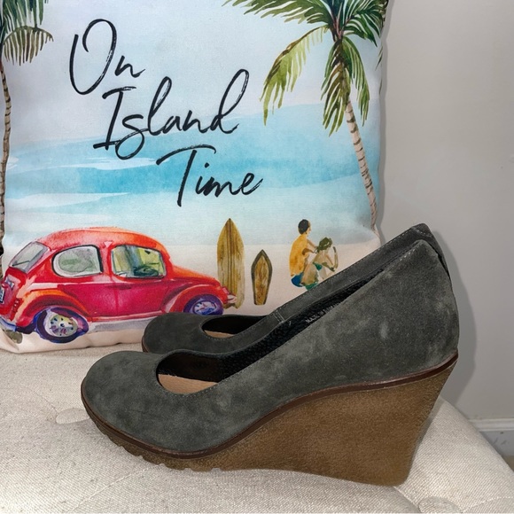 Carvela | Shoes | Carvela Grey Olivetan Leather Wedge Pump Woman Shoes ...
